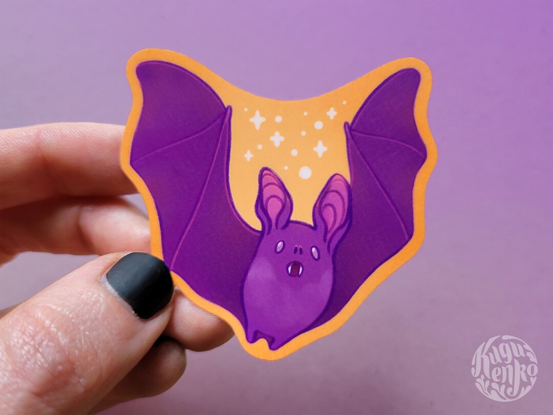 Flying Bat Vinyl Sticker | Cute & Spooky Halloween Die Cut Sticker - Etsy
