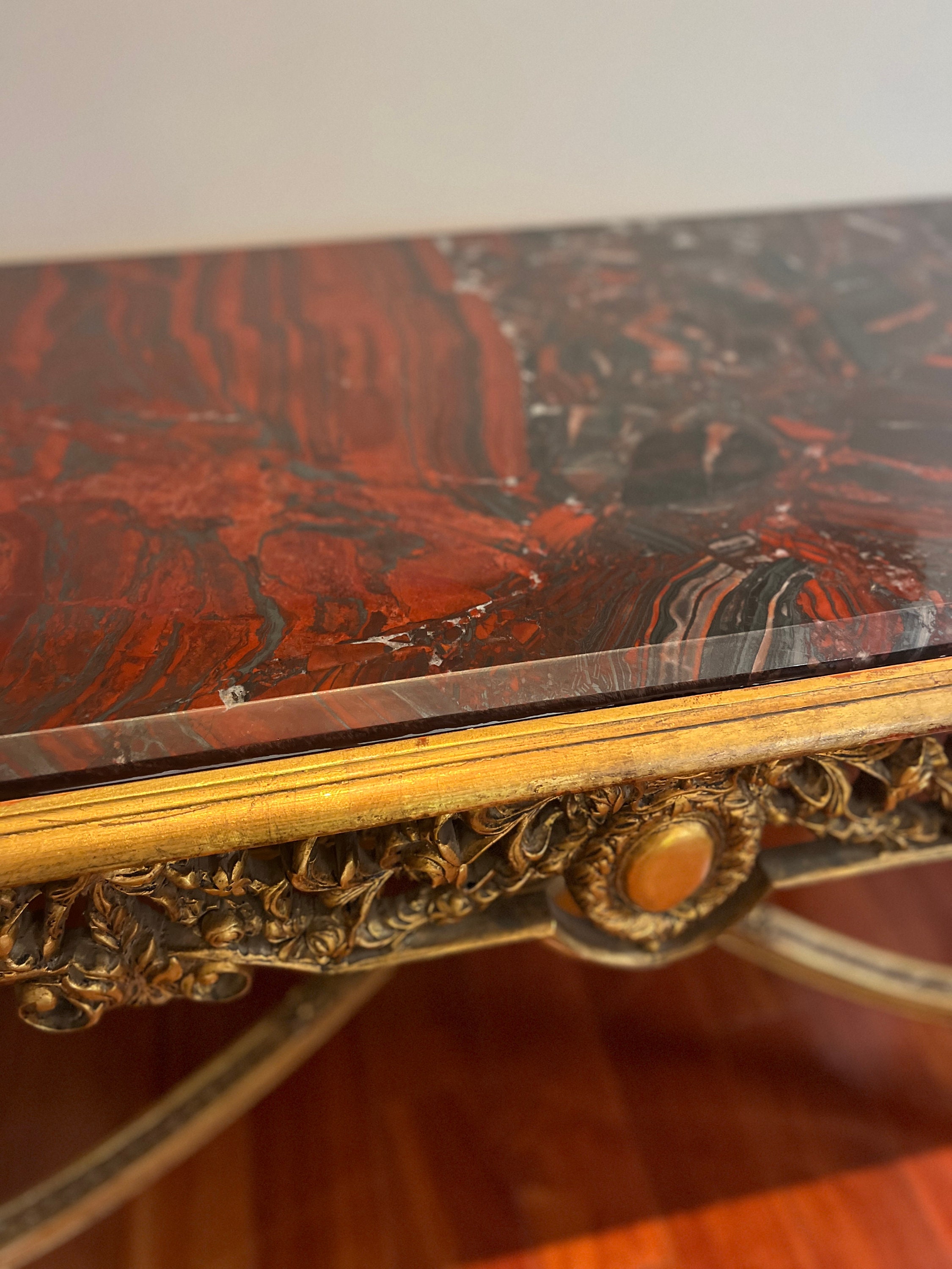 Vintage Hiend Rococo Italian Ornate Gold Wood Granite Console Table - Etsy