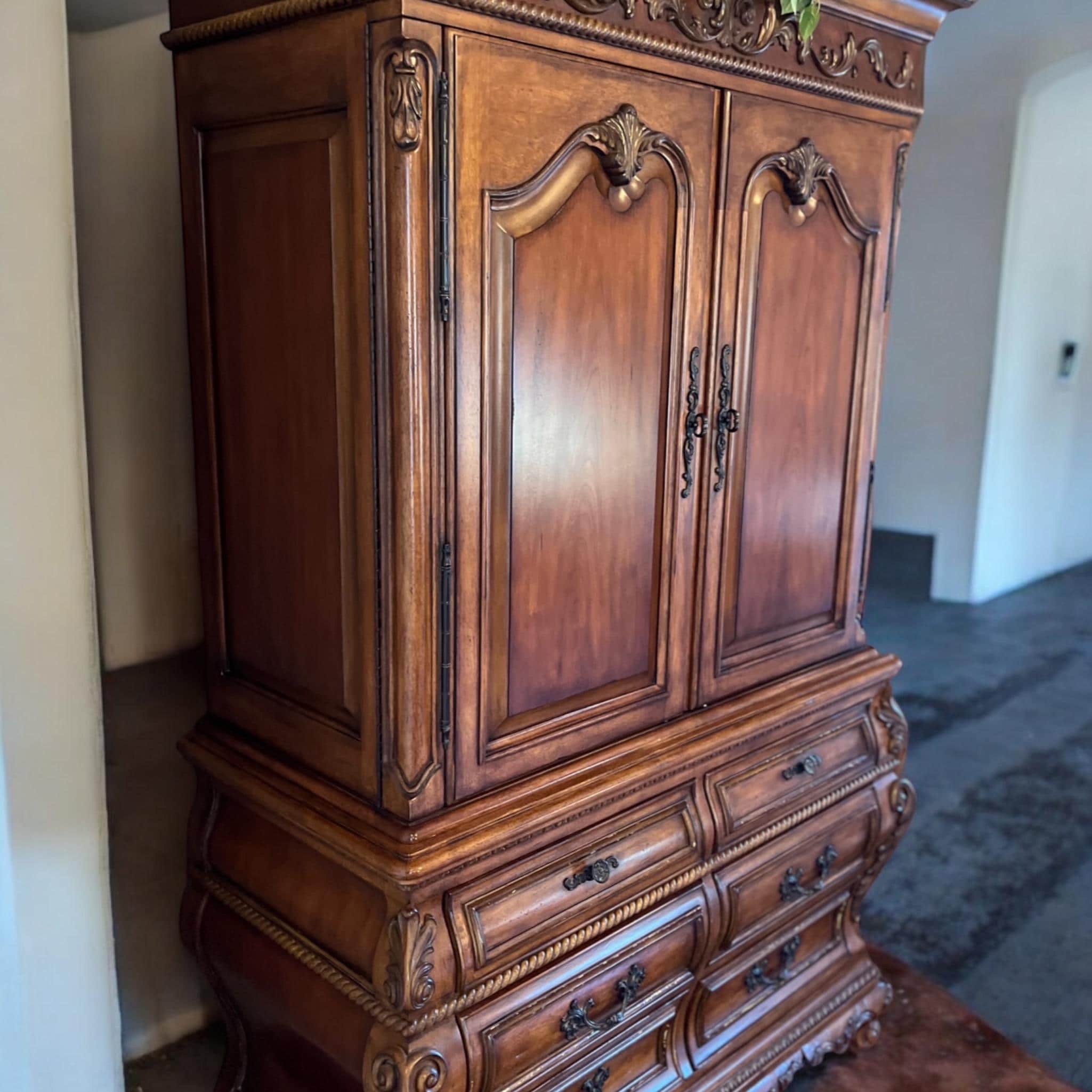 Vintage Old World Thomasville Traditional Wood Armoire Hutch Dresser - Etsy