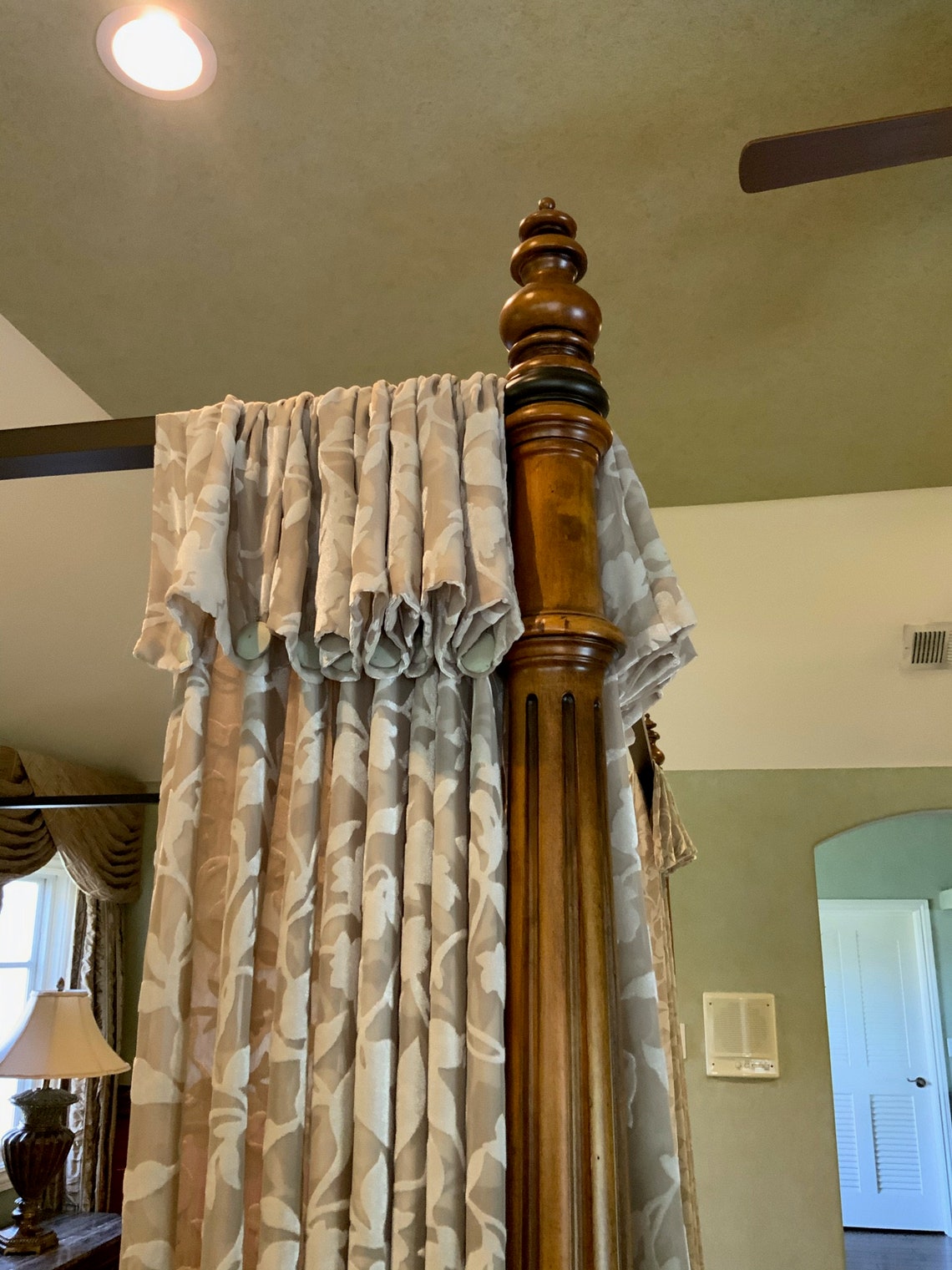 Ethan ALLEN Cal King Traditional WOOD Canopy Bed W/ CURTAINS - Etsy
