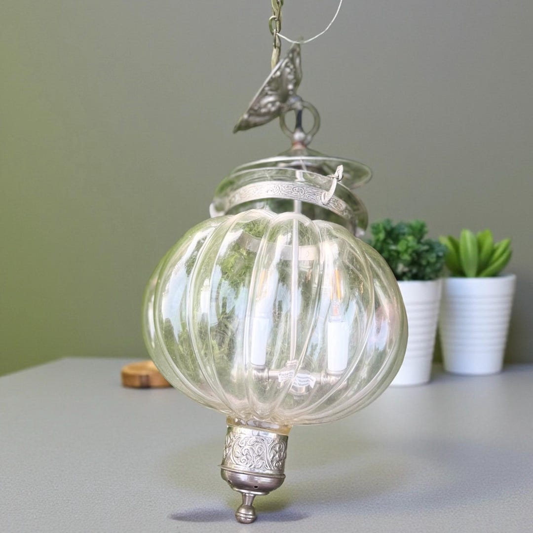 19th Century 2 Light Crystal Glass Hundi Belgium Lamp Chandelier - Etsy