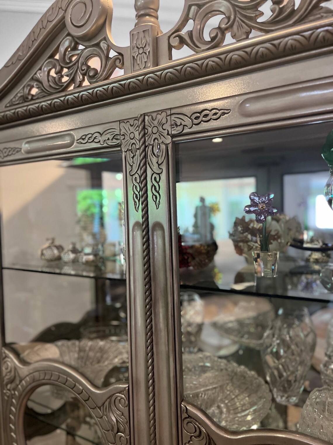 Stunning Hiend Italian Ornate Silver Wood Display Cabinet Vitrin - Etsy