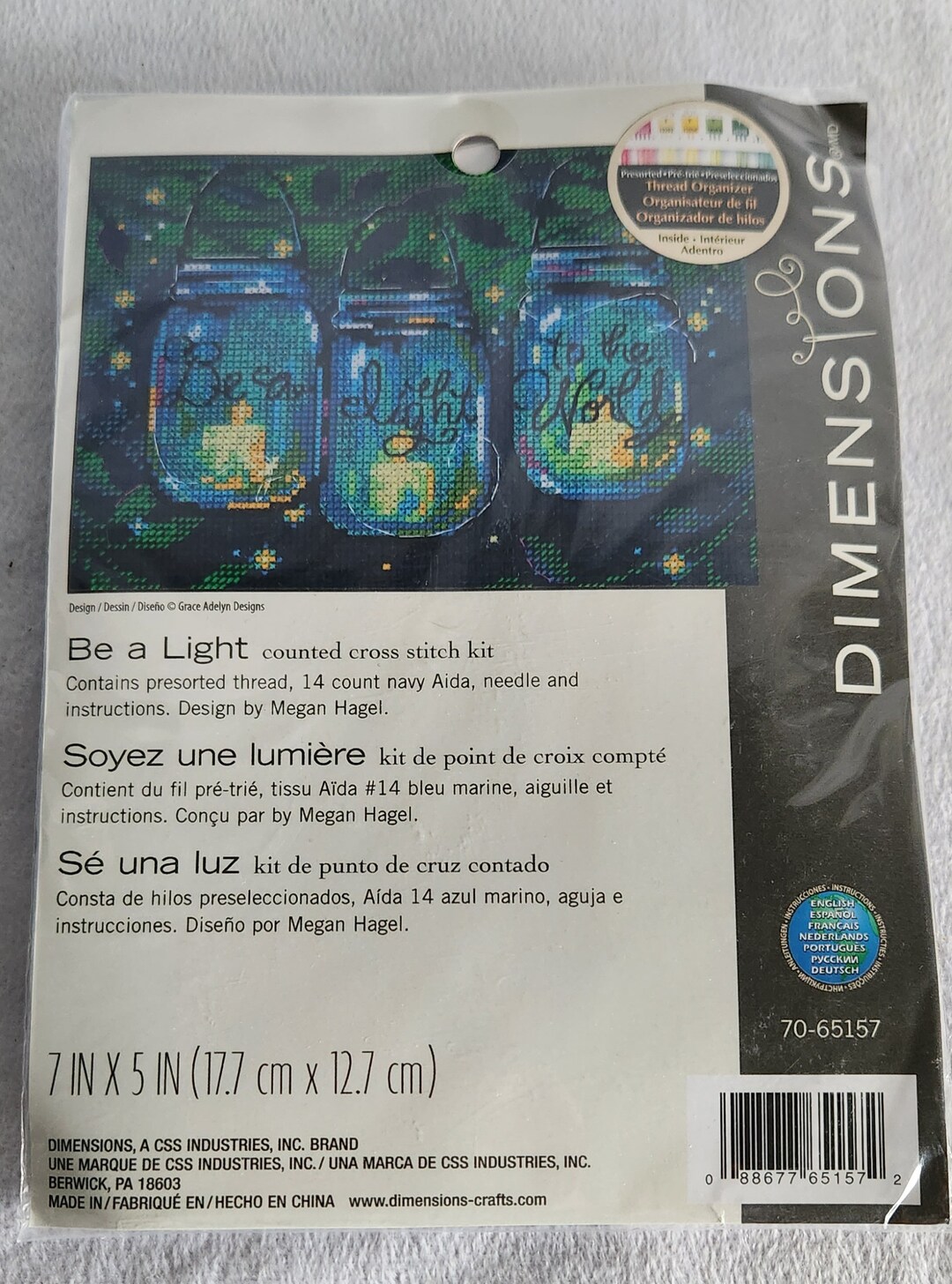 Dimensions Be A Light Counted Cross Stitch Kit 7x5 Craft Kit - Etsy
