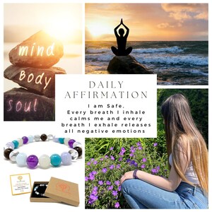 Calm Emotions Power Bead Bracelet - Healing Crystal Gemstone Bracelet ...