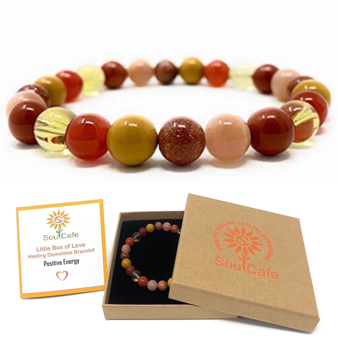 Positive Energy Power Bead Bracelet Stretch Healing Gemstone Bracelet ...