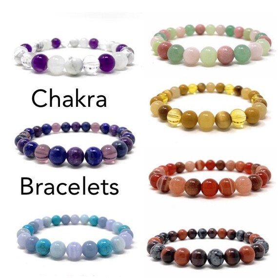 Soul Cafe Chakra Healing Crystal Bracelets Size Choice Customisation Includes Gift Box Information Tag Etsy