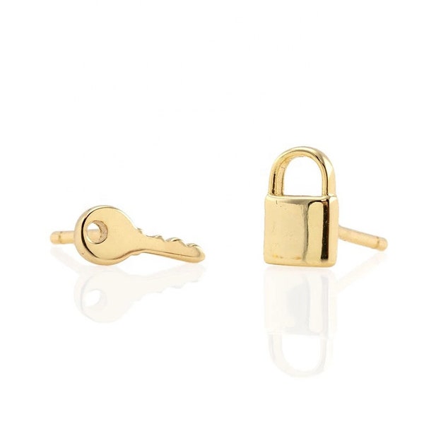 Lock and Key Earring - Etsy