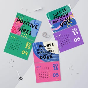 2025 Year Wall Calendar Affirmations 12 Month Hanging Calendar Stocking ...