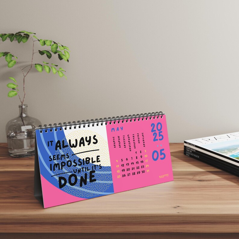 2025 Affirmation Desktop Calendar • January - December • 12 Month Desk ...