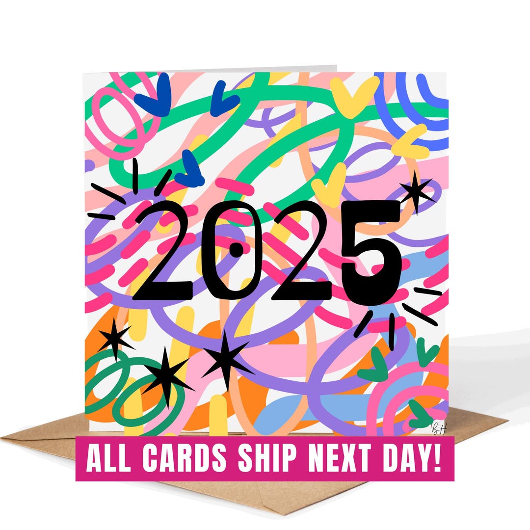 2025 • New Years Card • Fiesta Print • Thinking of You Card • Graduate ...