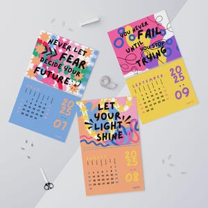 2025 Year Wall Calendar Affirmations 12 Month Hanging Calendar Stocking ...