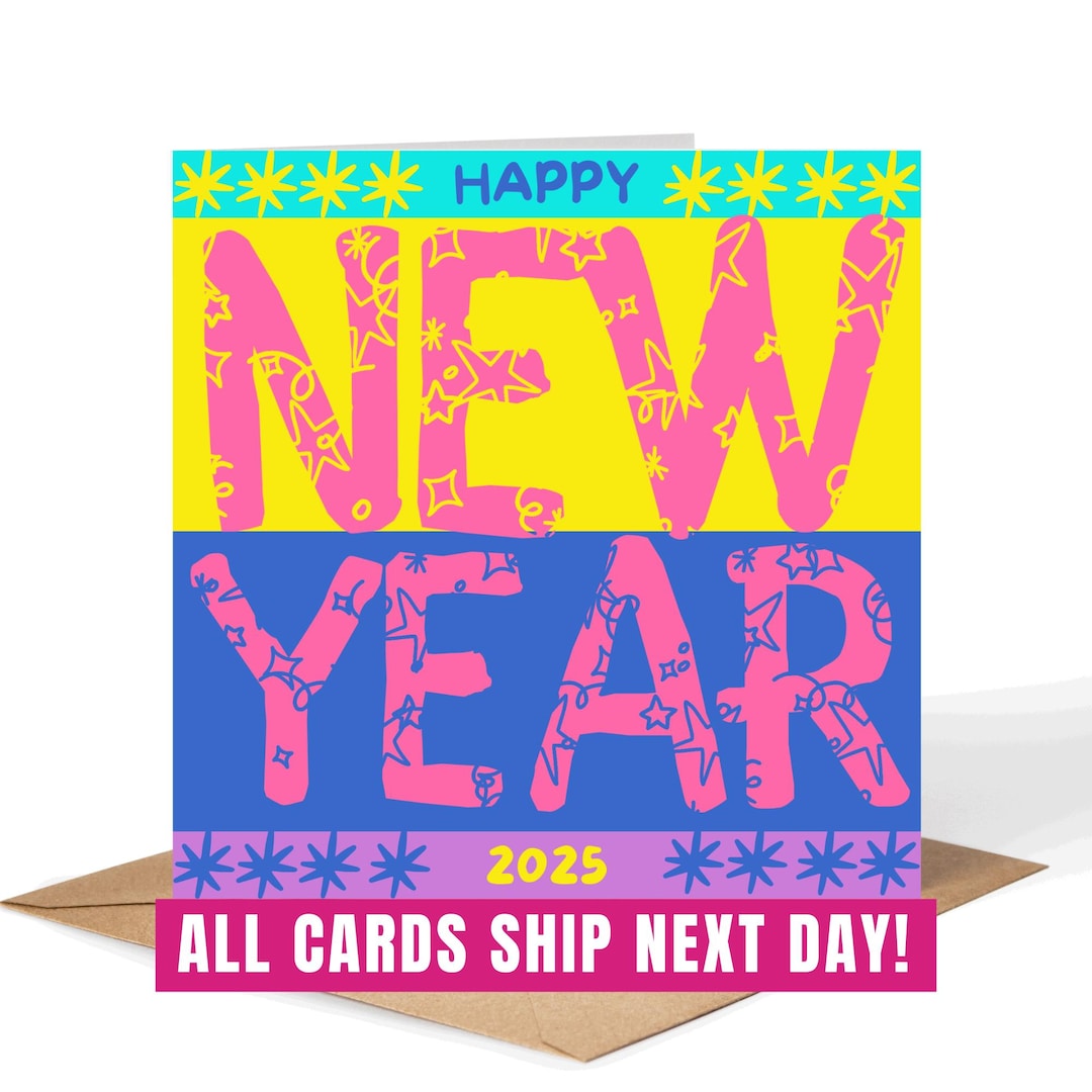 Happy New Year 2025 New Years Card Thinking of You Card Graduate Card ...