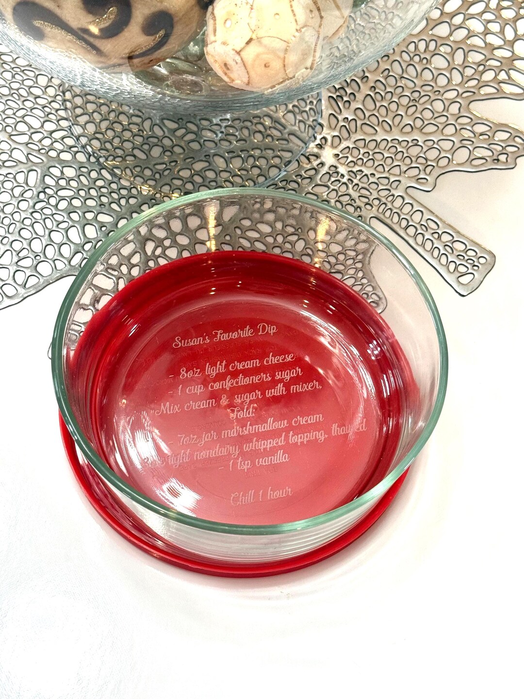 Personalized Photo Recipe Glass Bowl With Lid: Etched 3-cup Bowl - Etsy
