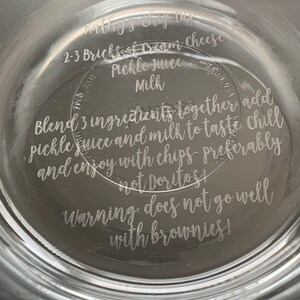 Handwritten Recipe Round Pyrex 4 Cup Bowl With Lid - Custom Pyrex With ...