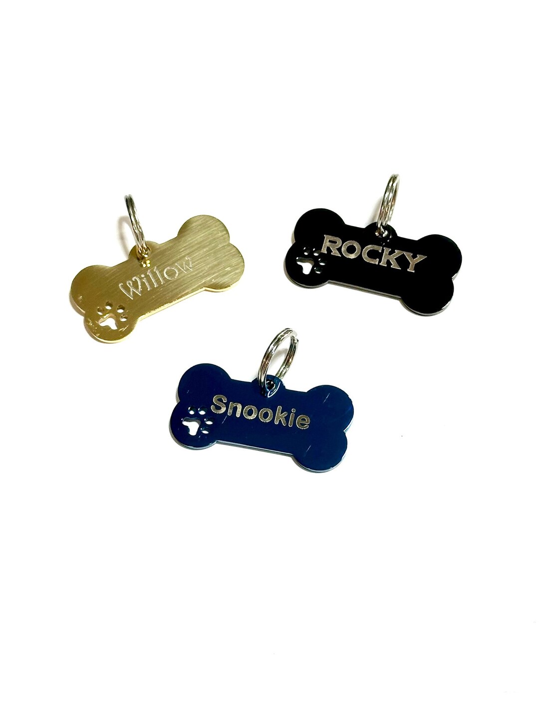 Custom Dog Bone ID Tag: Stainless Steel Pet Tag, Personalized Two Sided ...