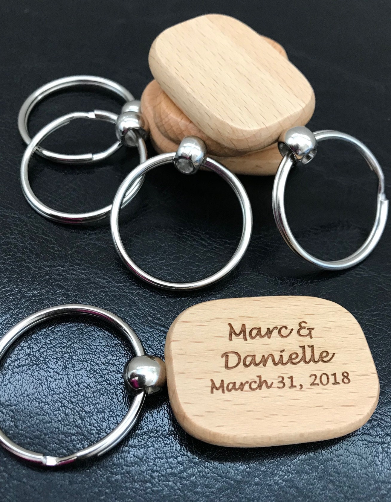 Custom Engraved Maple Wood Key Chain Key Tag Rectangle Shape - Etsy Canada