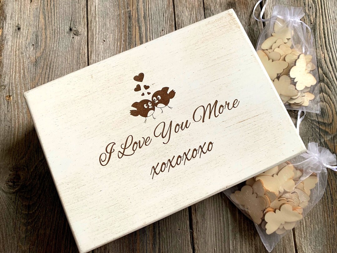 Custom Rustic Wedding Wishes Box - Personalized Wishing Well Guest Book ...
