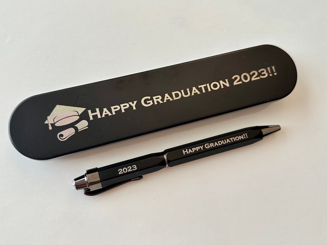 Custom Matte Black Graduation Pen Set - Personalized Graduation Pen Set ...