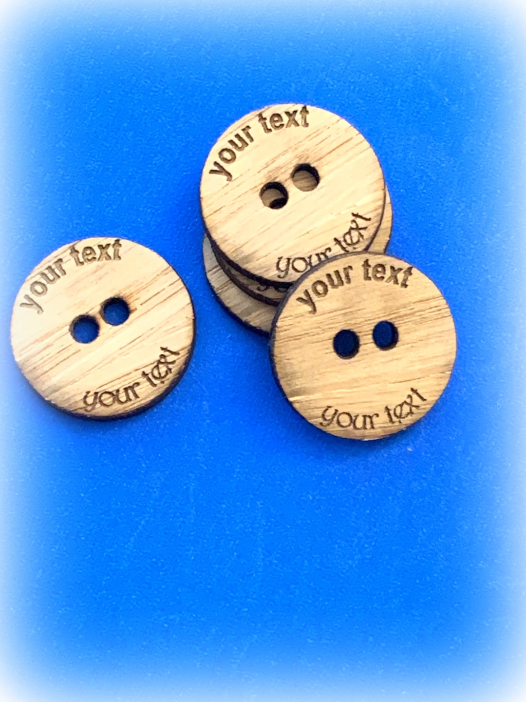 Custom Engraved Rustic Oak Buttons: Personalized Wooden Buttons (1.25 ...