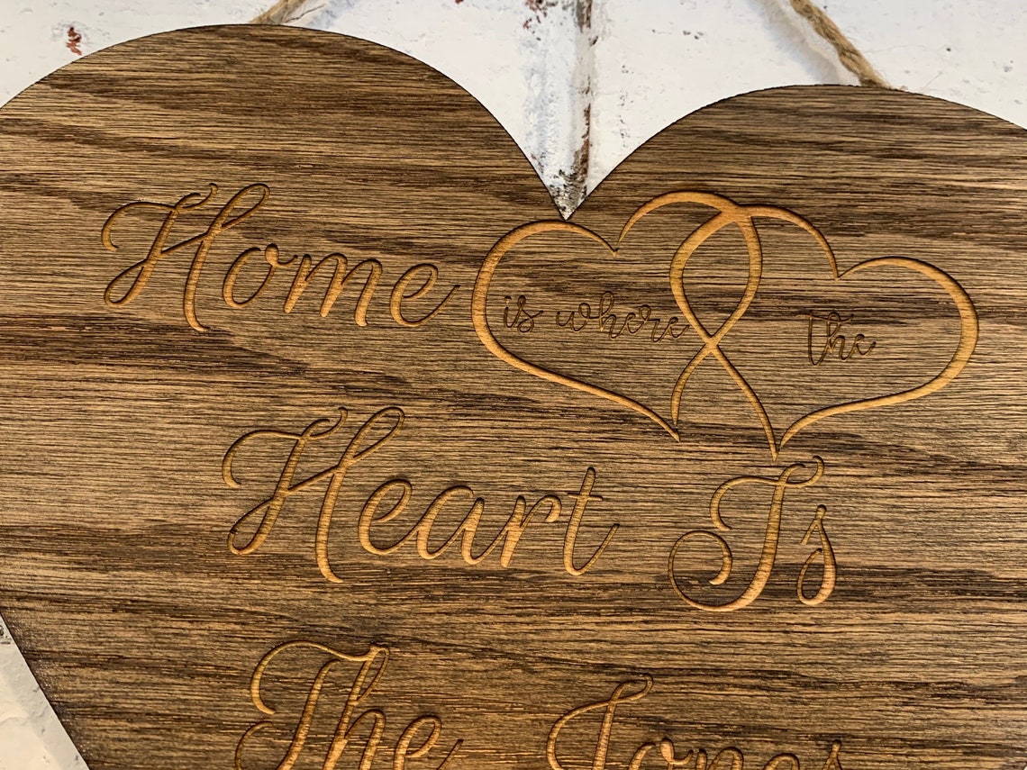 Custom Dark Wood Rustic Heart Shaped Sign Personalized Heart - Etsy
