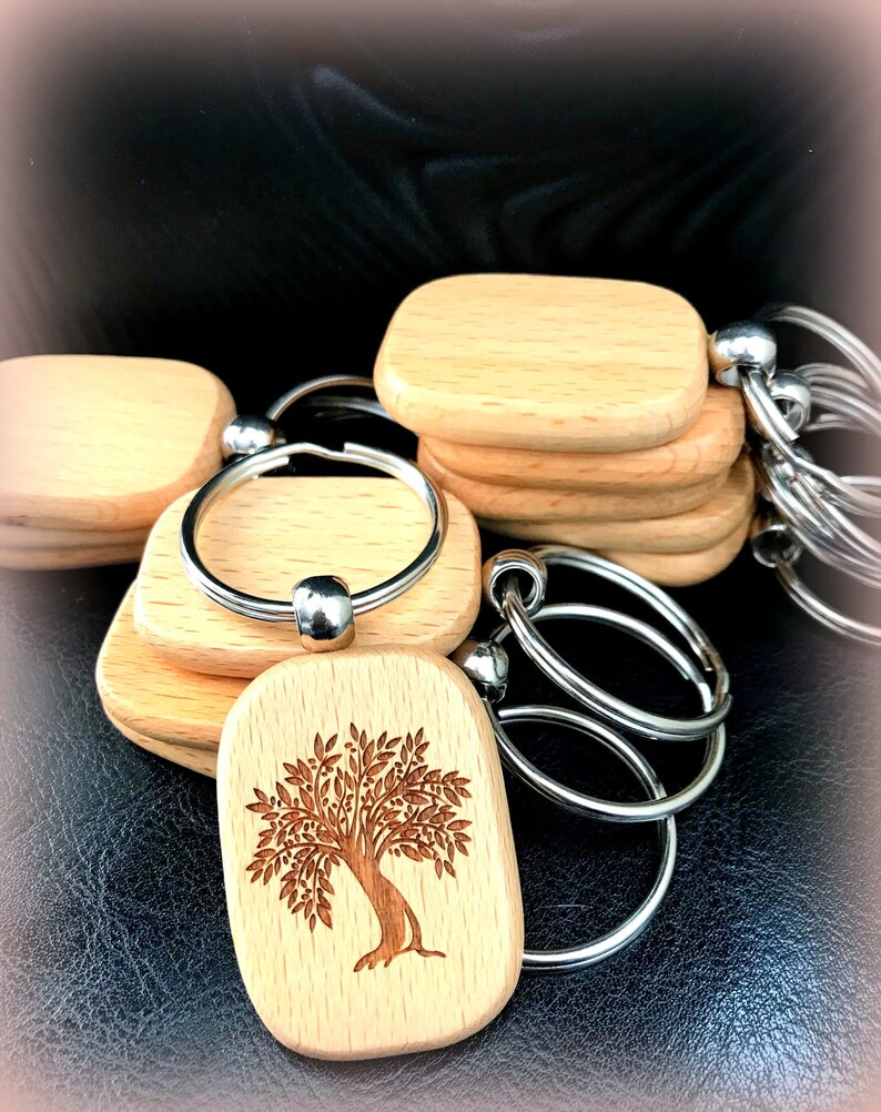 Custom Engraved Maple Wood Key Chain Key Tag Rectangle Shape - Etsy Canada