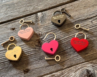 Write Your Own Personalized Lock and Key Keepsake, Romantic Keepsake ...