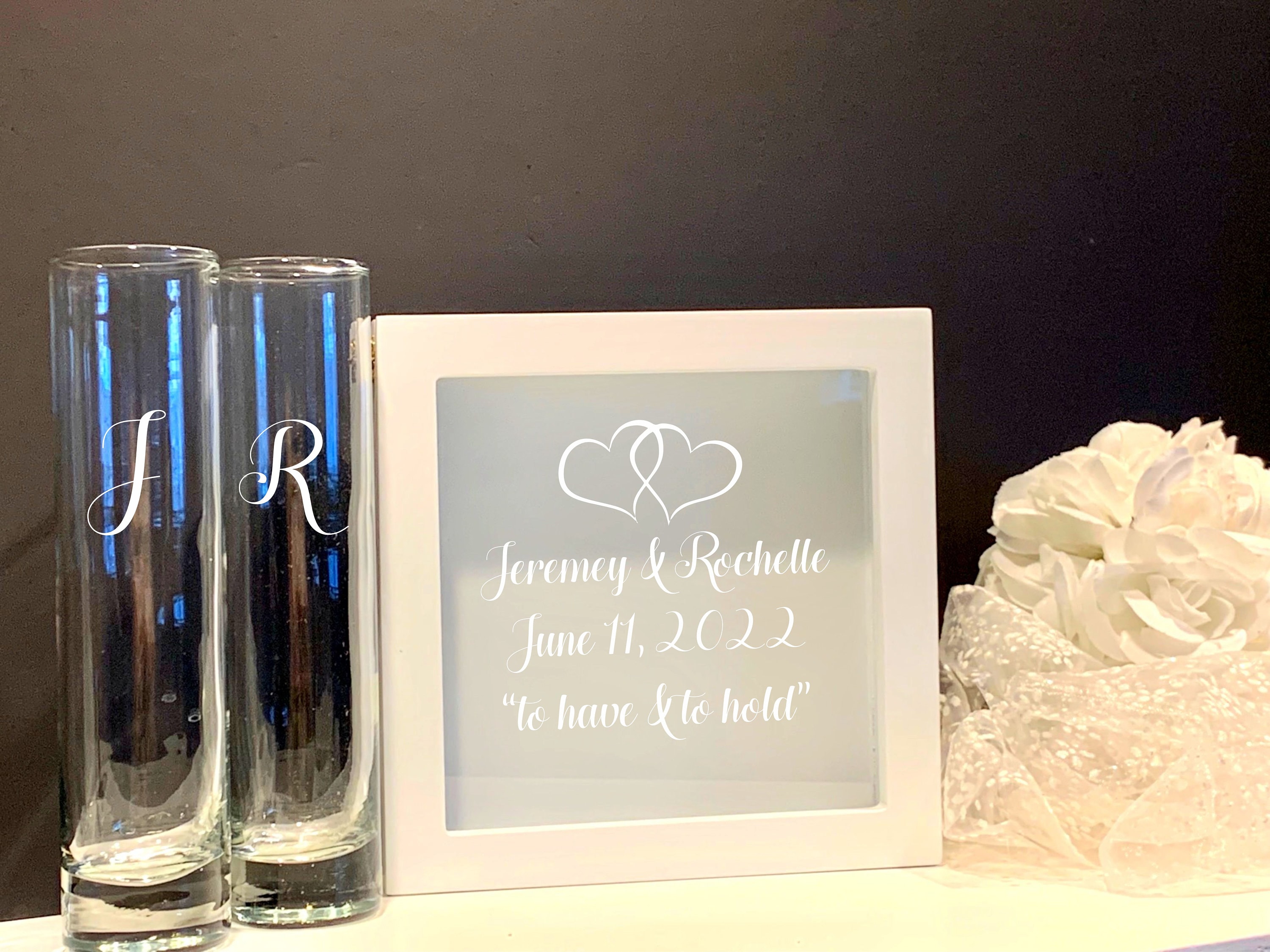 Personalized Small Unity Sand Ceremony White Frame Set | Etsy
