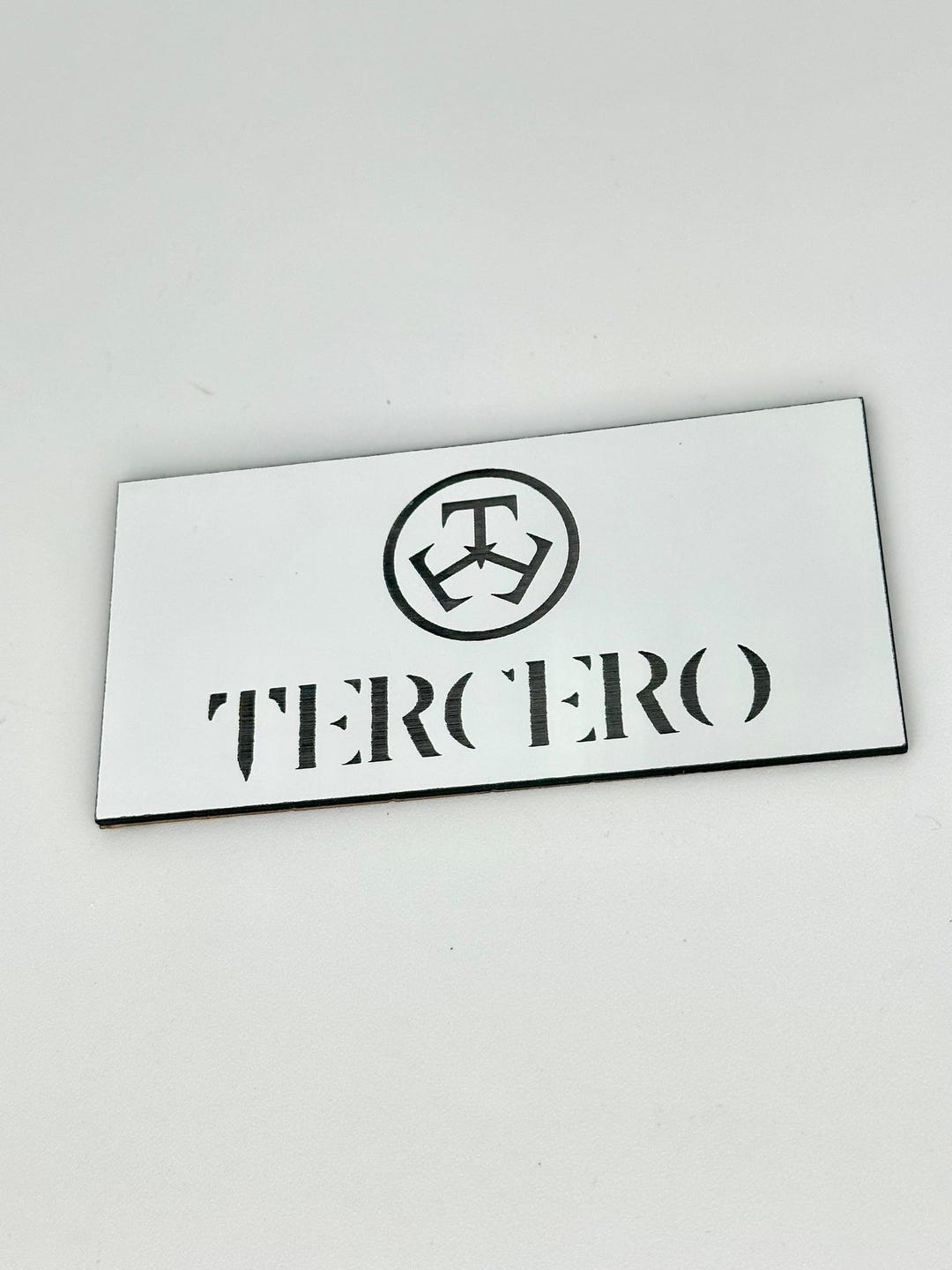 Custom Bright Silver Chrome Logo Sign: Personalized Black Text, 2mm ...