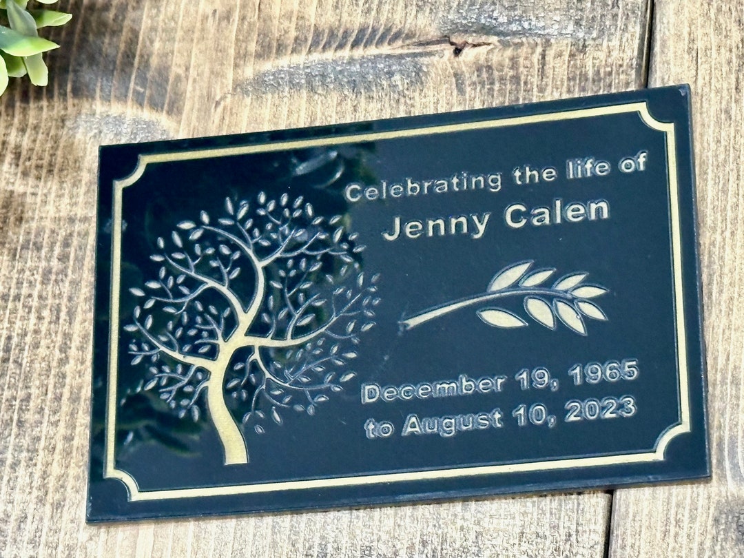 Custom Memorial Sign: Black & Gold Acrylic Plaque, Personalized ...