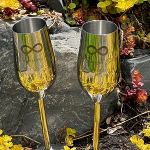 Personalized Stainless Steel Champagne Goblets - Stainless Steel ...