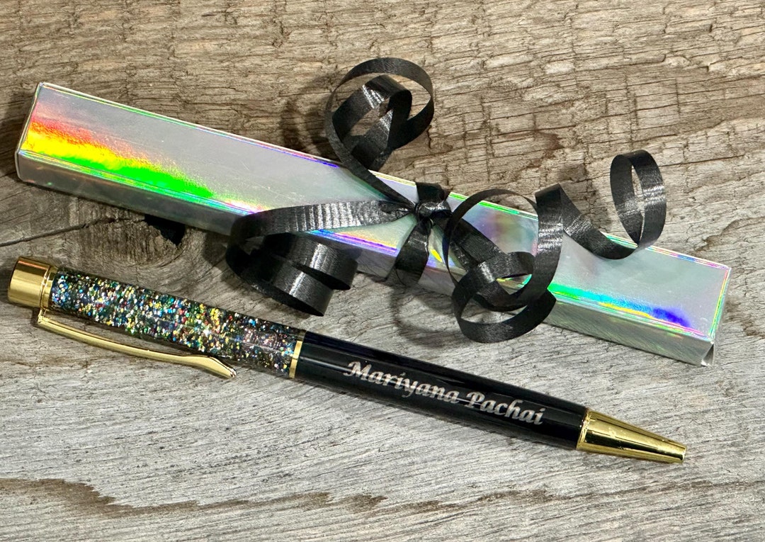 Custom Laser Engraved Sparkle Pen – Personalized Metal Ballpoint, Gift ...