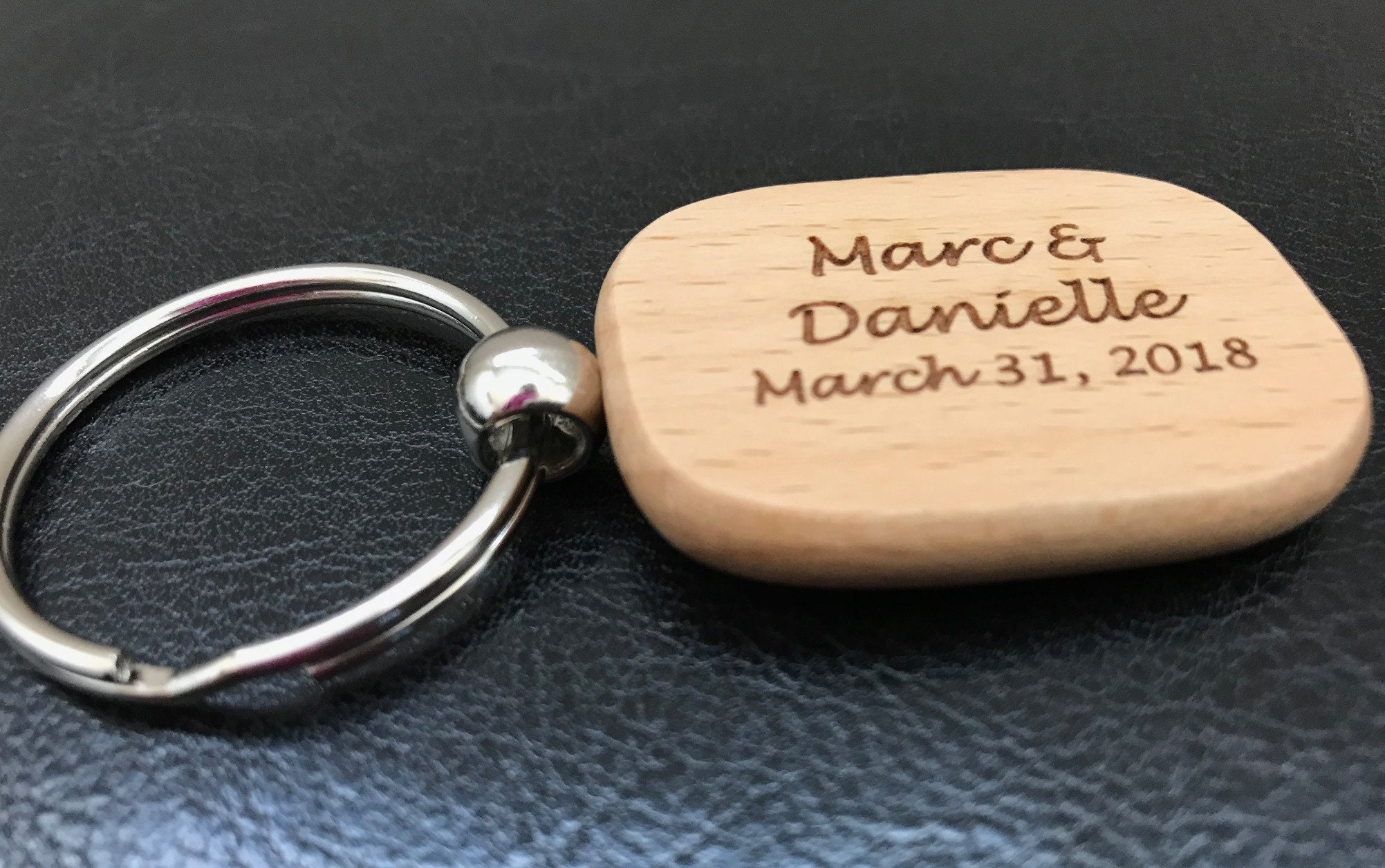 Custom Engraved Maple Wood Key Chain Key Tag Rectangle Shape - Etsy Canada