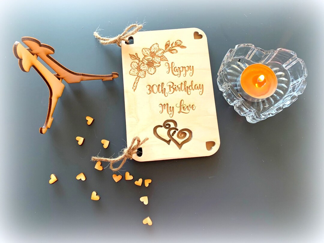 Custom Wood Card Engraved Love Greeting Card Wooden - Etsy