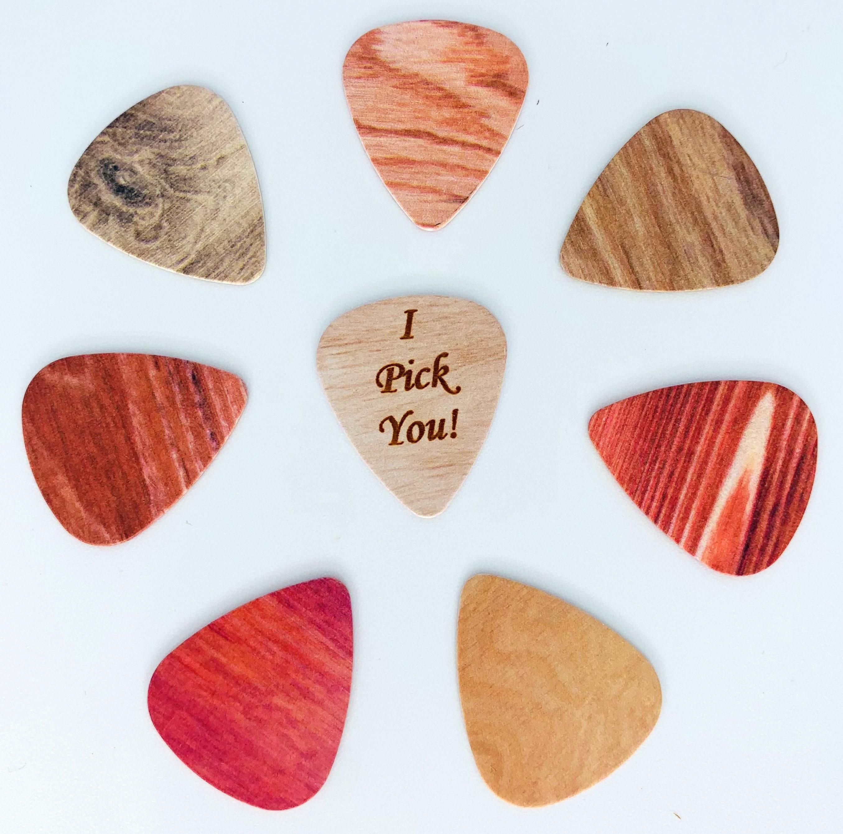 Personalized Guitar Pick Wood Grain Custom Printed Guitar - Etsy Canada