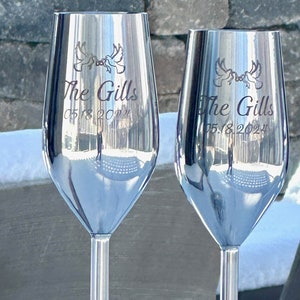 Personalized Stainless Steel Champagne Goblets - Stainless Steel ...