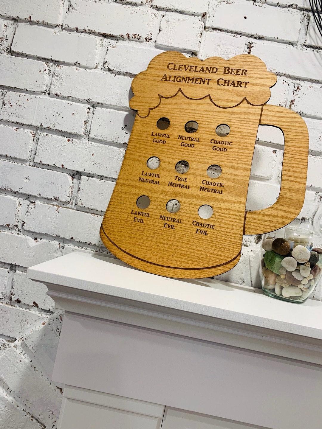 Custom Wood Beer Mug Bottle Cap Holder - Engraved Wood Wall Decor ...