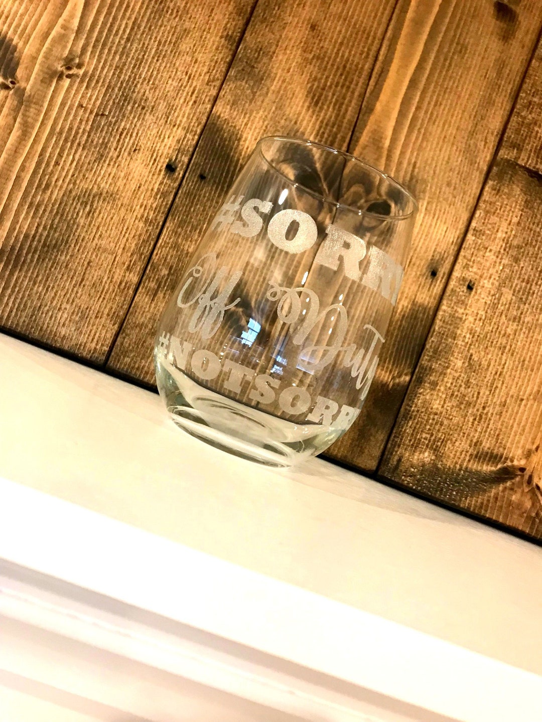 Stemless 9 Oz Wine Glass sorry off Duty not Sorry Wine Glass - Etsy