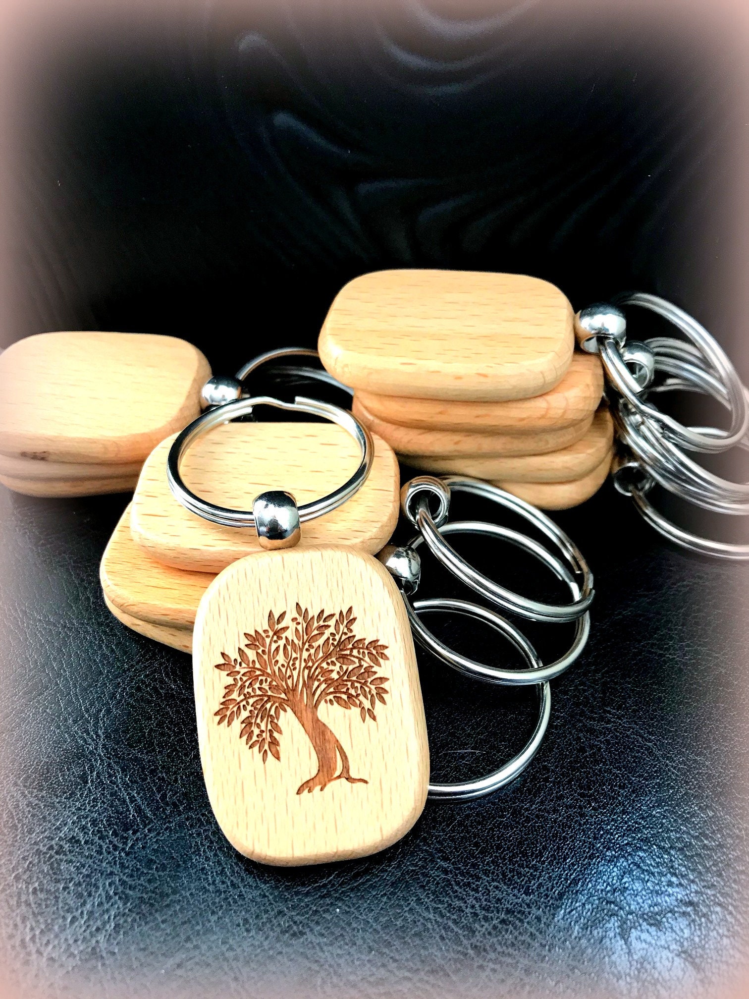 Custom Engraved Maple Wood Key Chain Key Tag Rectangle Shape - Etsy Canada