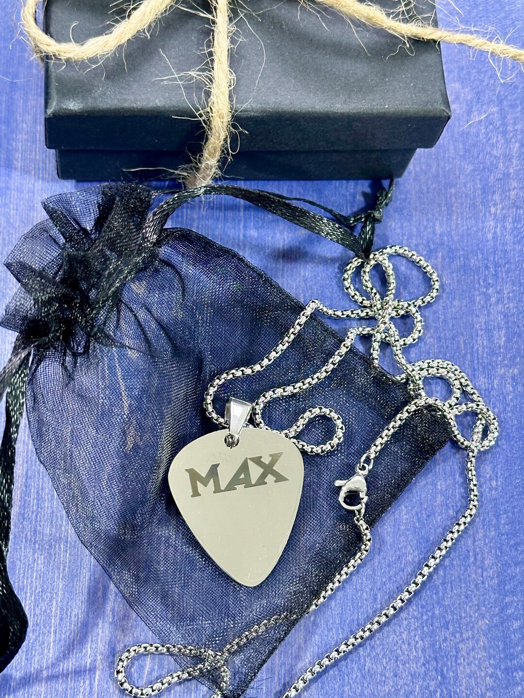 Custom Engraved Guitar Pick Necklace: Stainless Steel Personalized ...