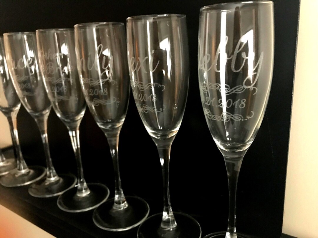 20 Qty Personalized Champagne Glass Flutes - Custom Champagne Glasses ...