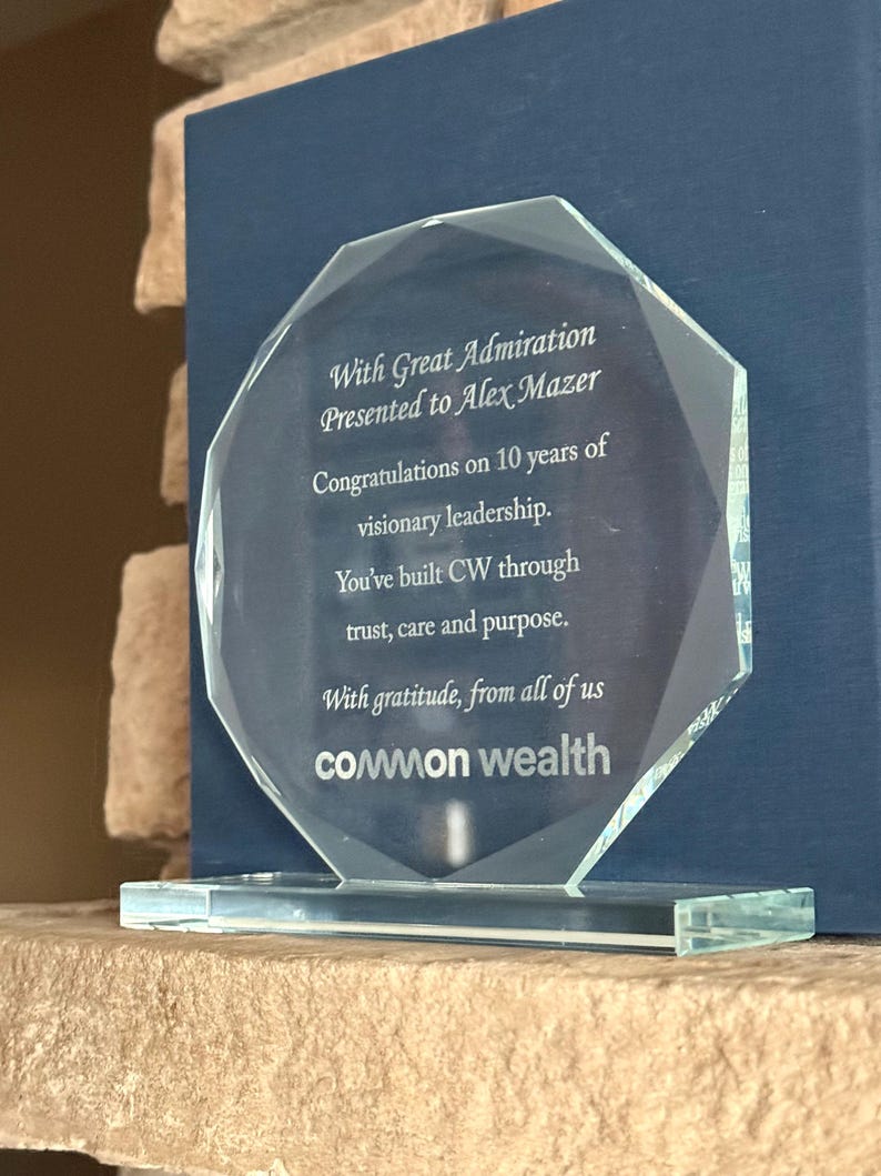 Custom Laser Engraved Octagon Glass Award With Gift Box - Etsy