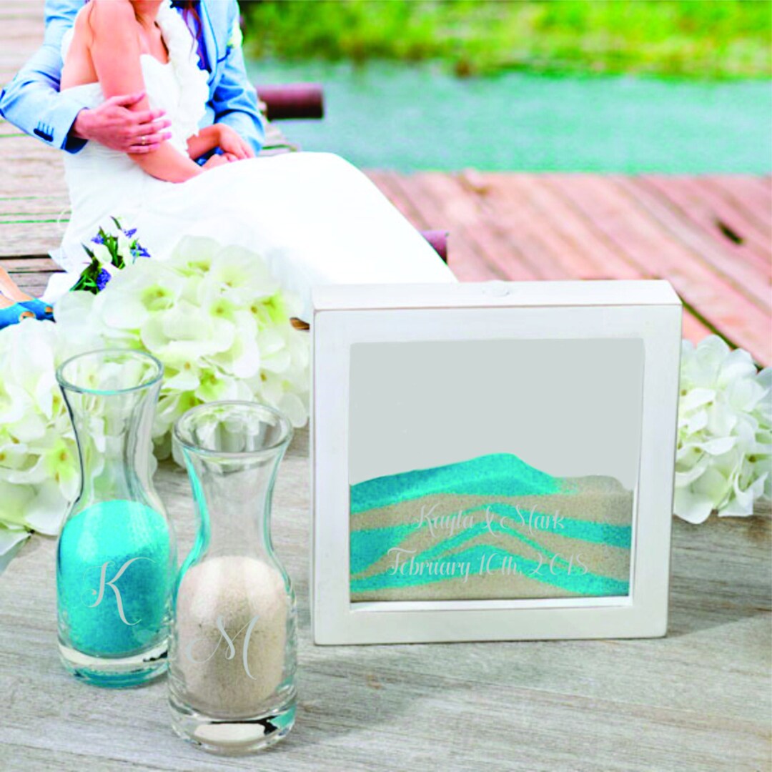 Personalized Small White Unity Sand Ceremony White Frame Set - Custom ...