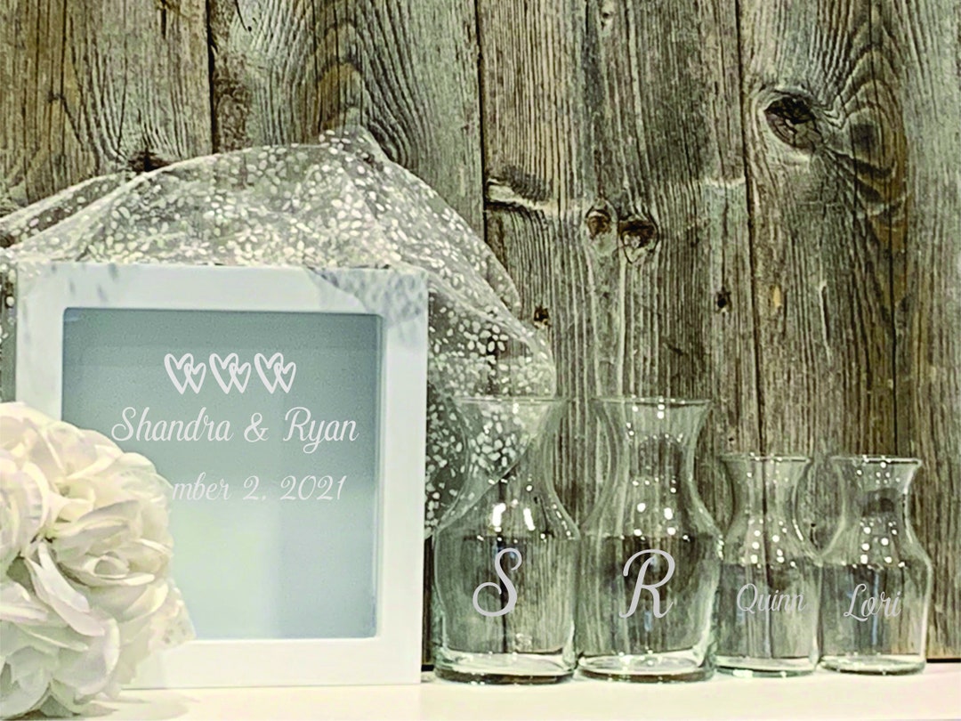 Personalized White Family Unity Sand Ceremony White Frame Set of 4 ...