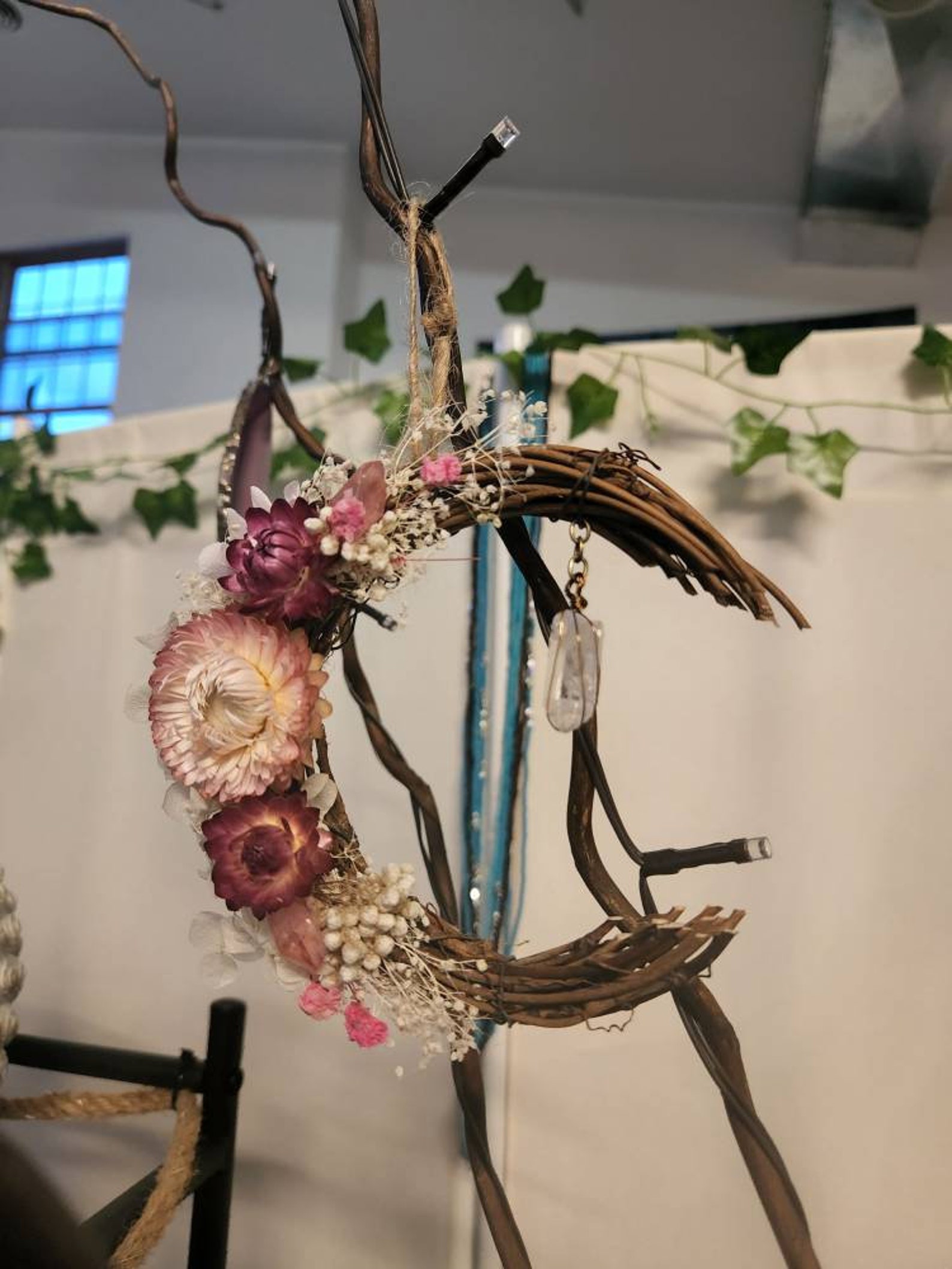 POWERFUL Crystal Crescent Moon Wreaths for Home Office & - Etsy