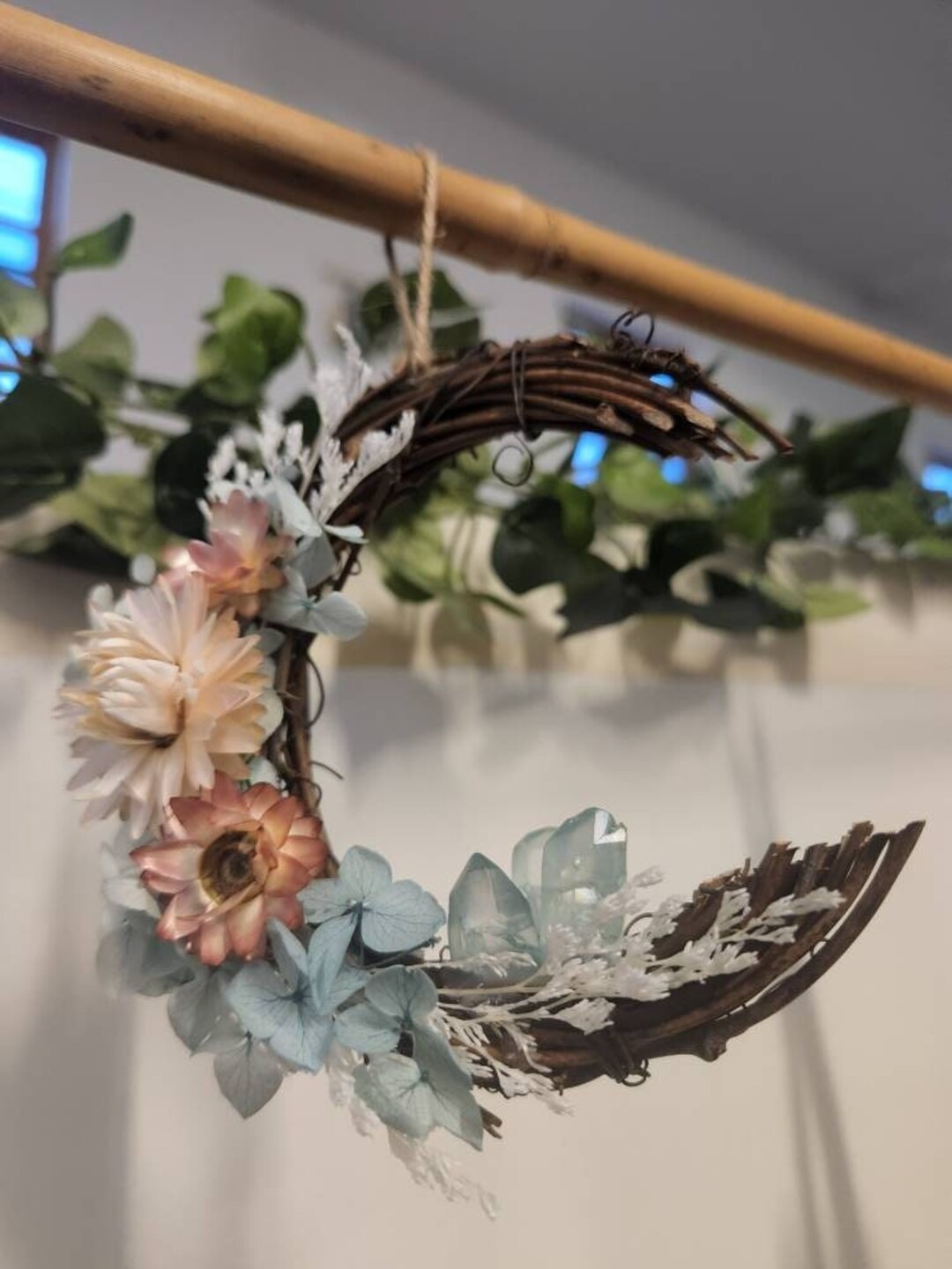 POWERFUL Crystal Crescent Moon Wreaths for Home, Office & Vehicle check ...