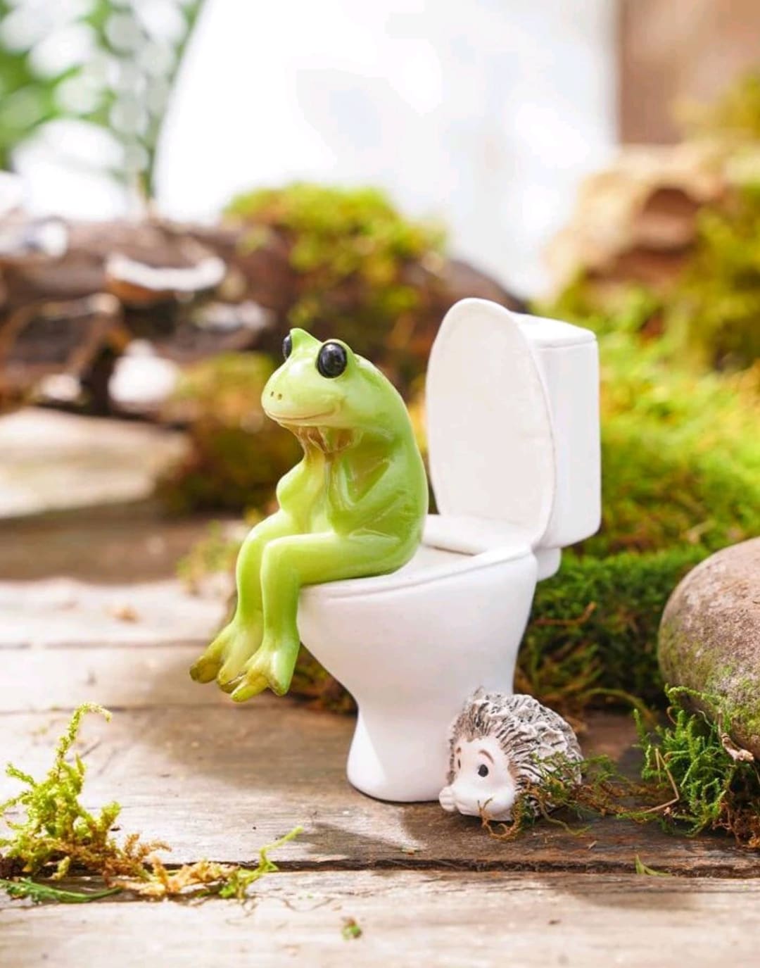 Cute Funny Frog Figurine Toilet Frog Lovers Frog Figurine Funny ...