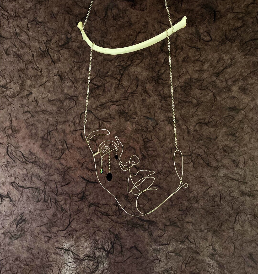 Wall Hanging Wire Art Line Art Bone Art Woman's Face - Etsy