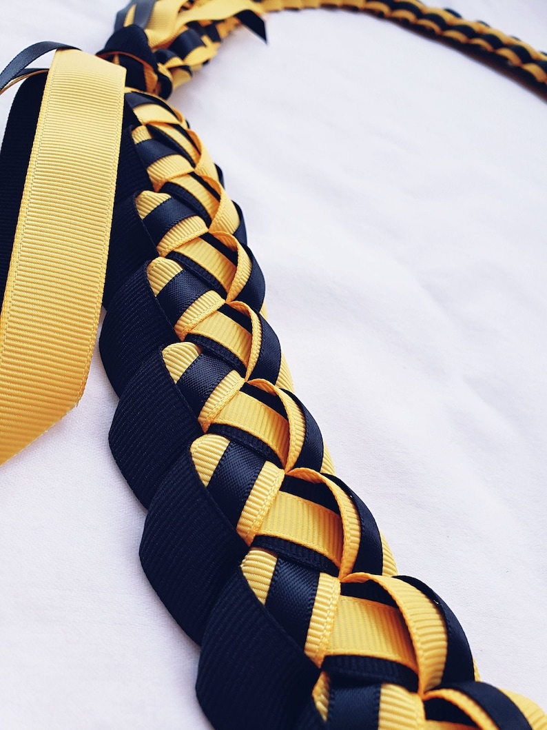 Black & Light Gold Graduation Ribbon Lei Thick High-quality | Etsy