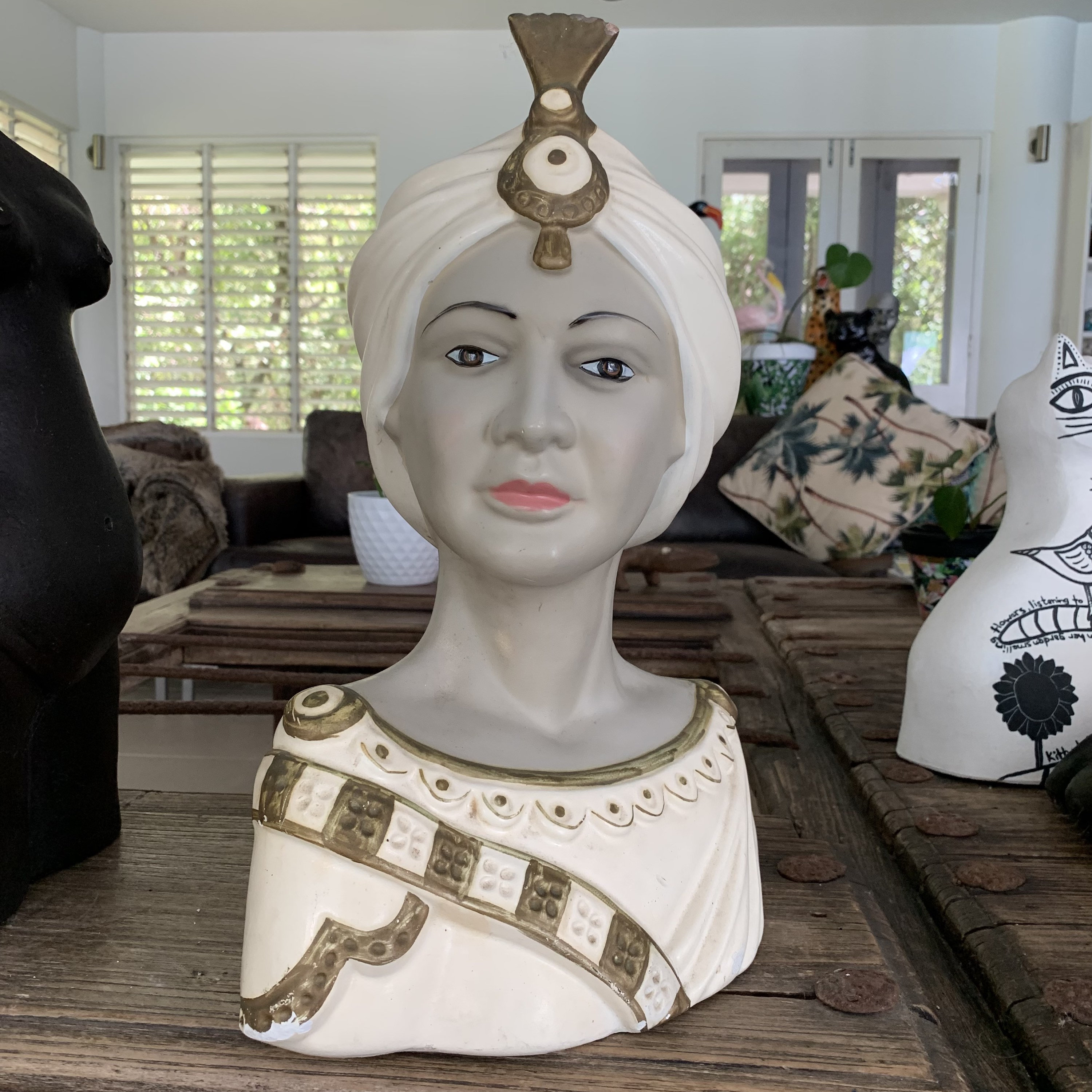 Vintage Tretchikoff Era Large Chalkware Bust - Etsy Israel