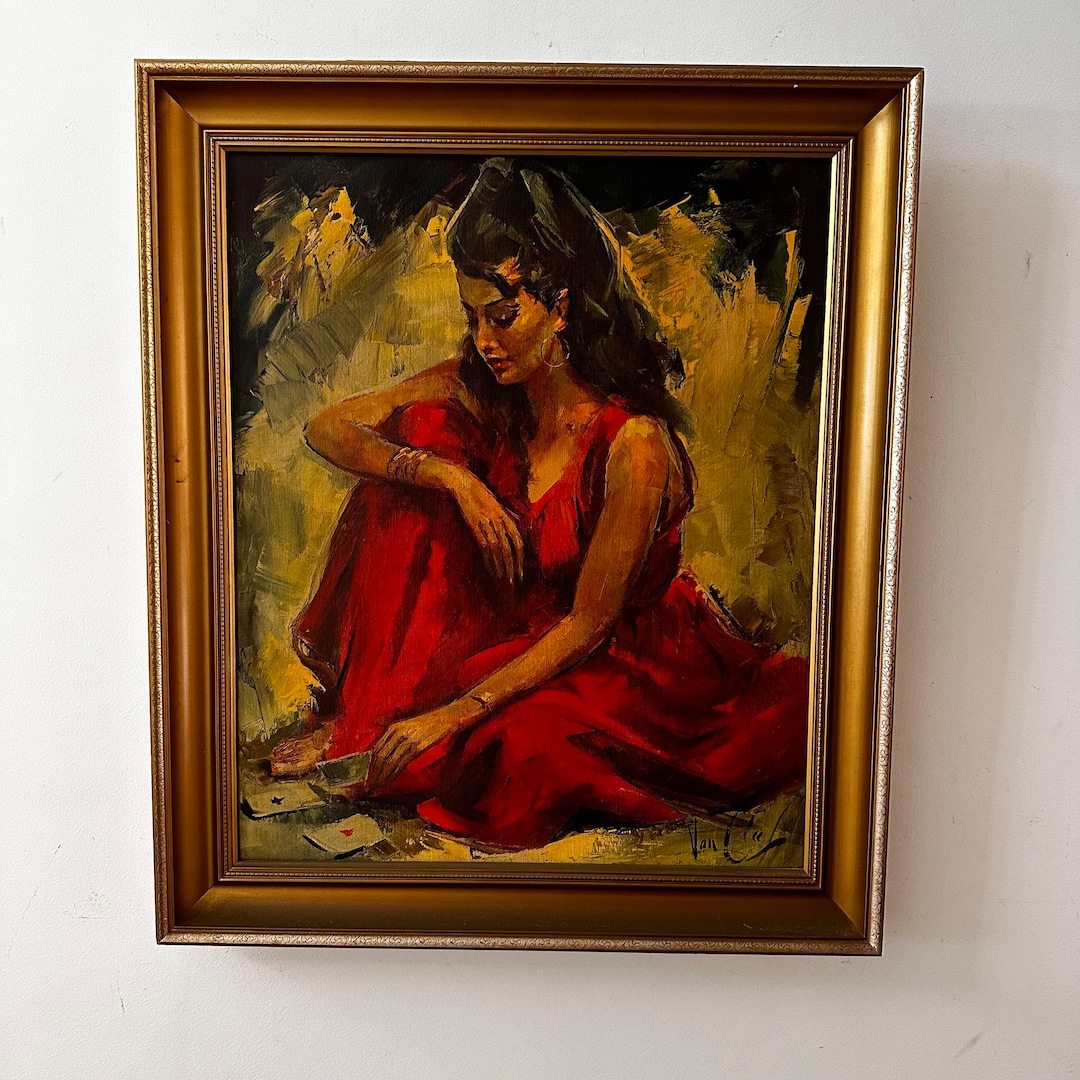 Vintage Print Robert Van Cleef Card Player - Etsy